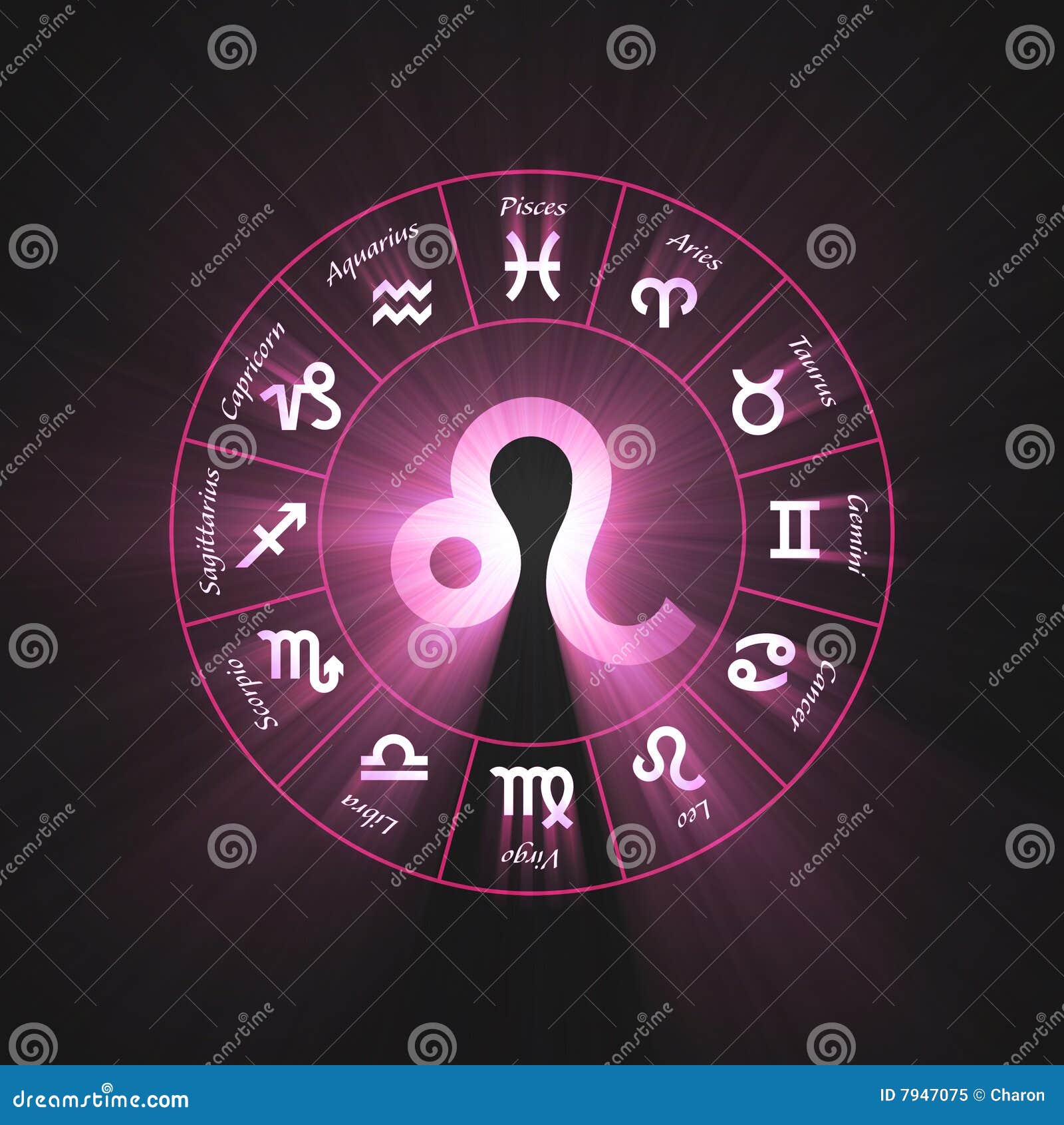 Graphical Astrological Symbols, Line Art Deco Style Vector Illustration ...