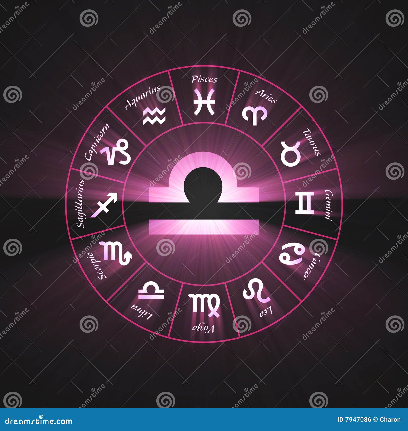 Astrology Symbol Libra Light Flare Stock Illustration - Illustration of ...