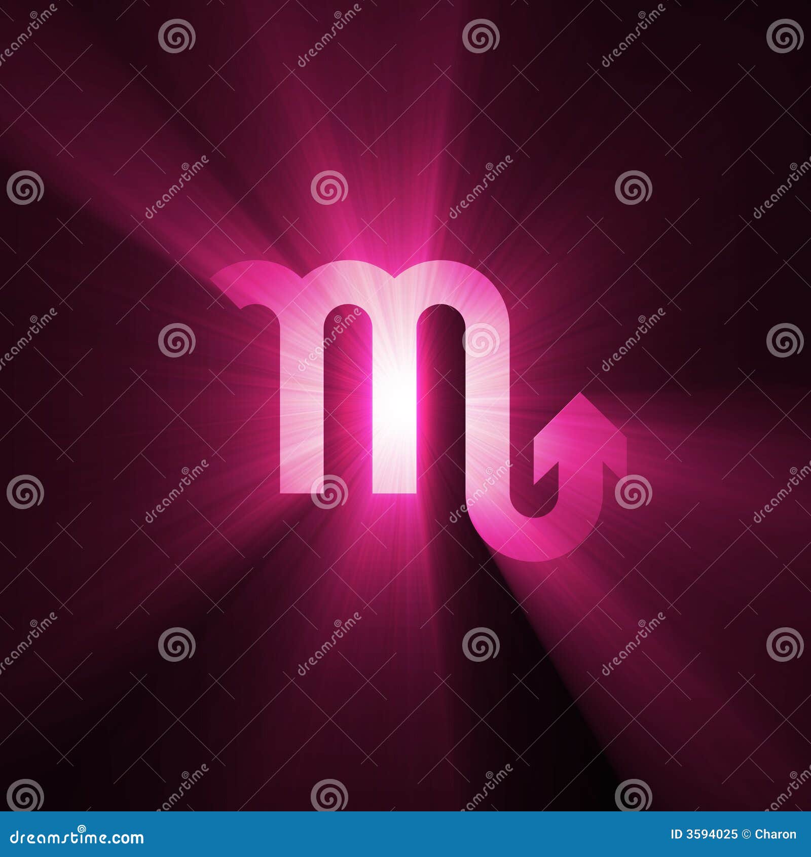 Astrology Symbol Scorpio Light Flare Stock Illustration - Illustration ...