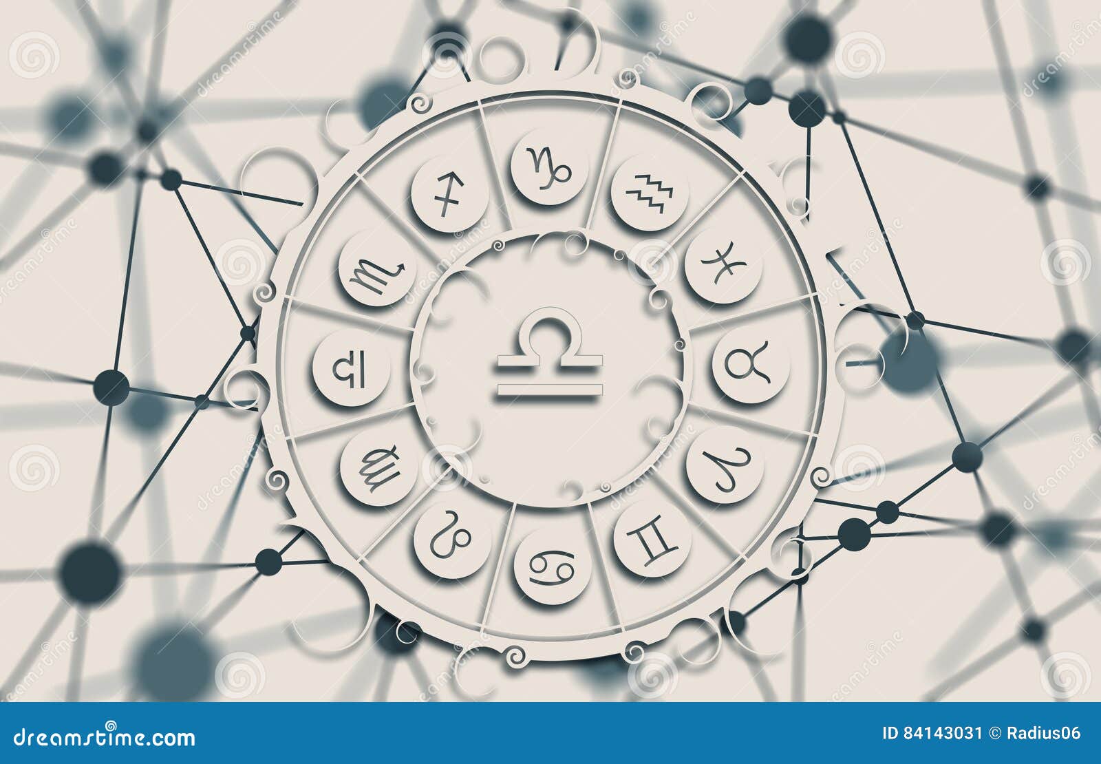 Astrology Symbols in Circle Stock Illustration - Illustration of blur ...