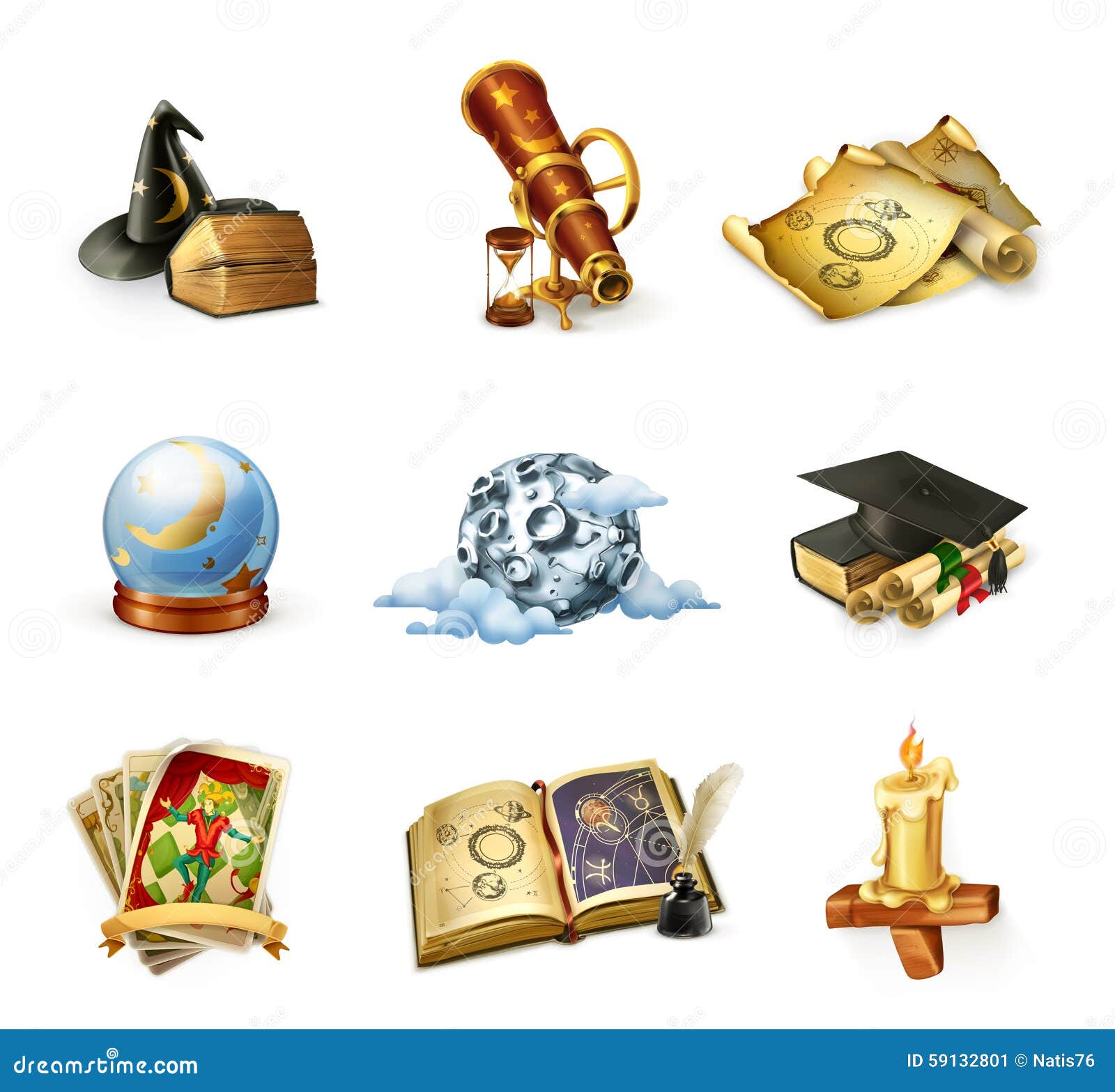Astrology vector icons stock vector. Illustration of space - 59132801