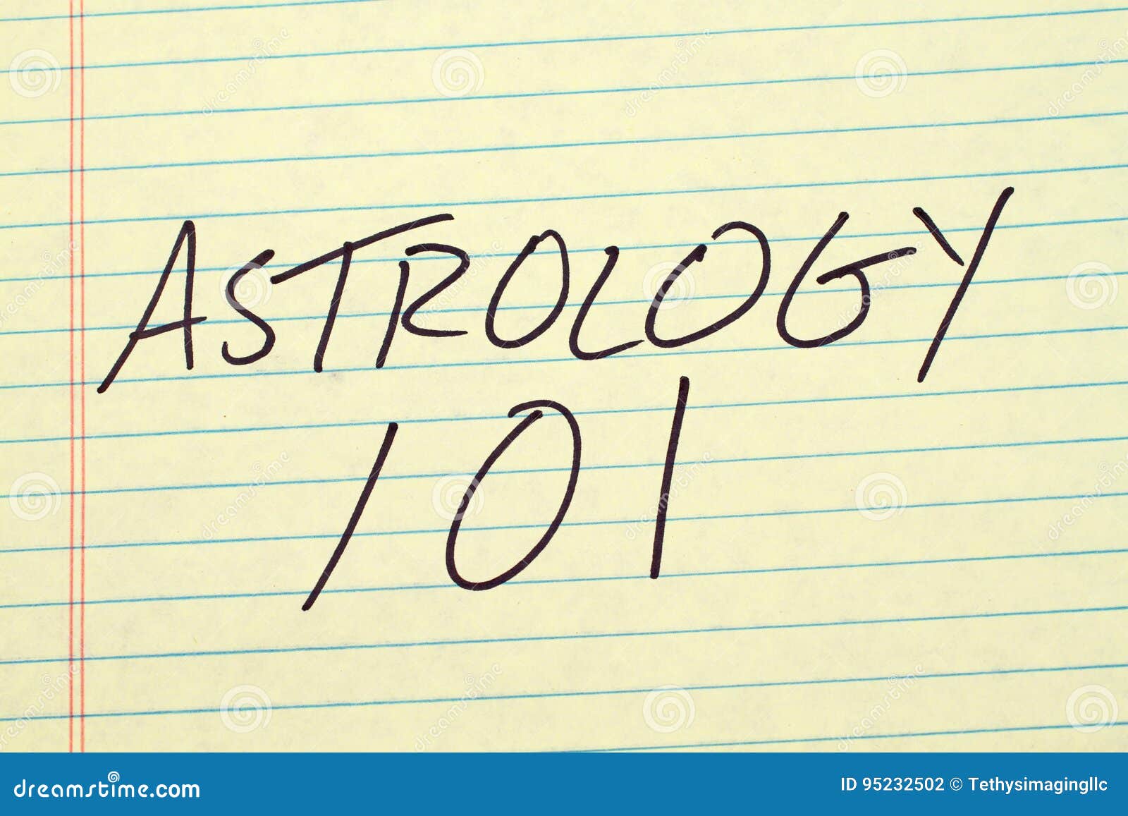 Astrology 101 on a Yellow Legal Pad Stock Photo - Image of instruction ...