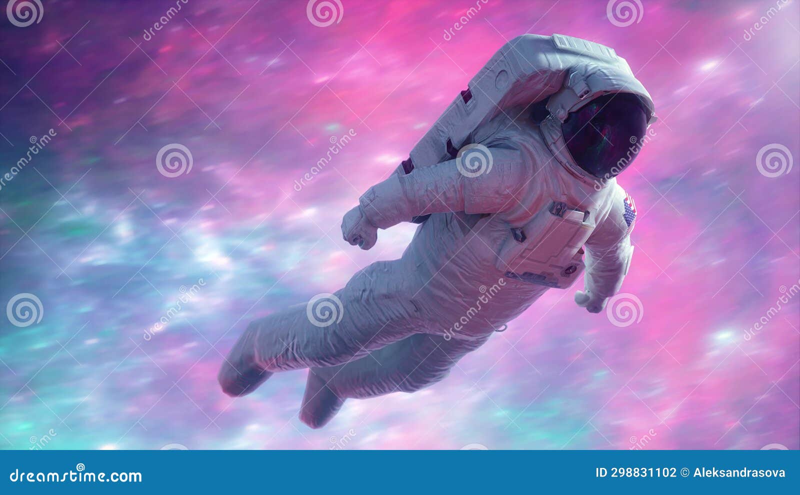 Astronaut Adrift: Cosmic Exploration in the Nebula. 3d Animation Stock ...