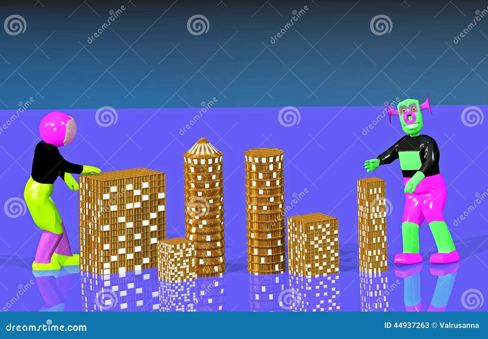 Astronaut and alien stock illustration. Illustration of dimensional ...