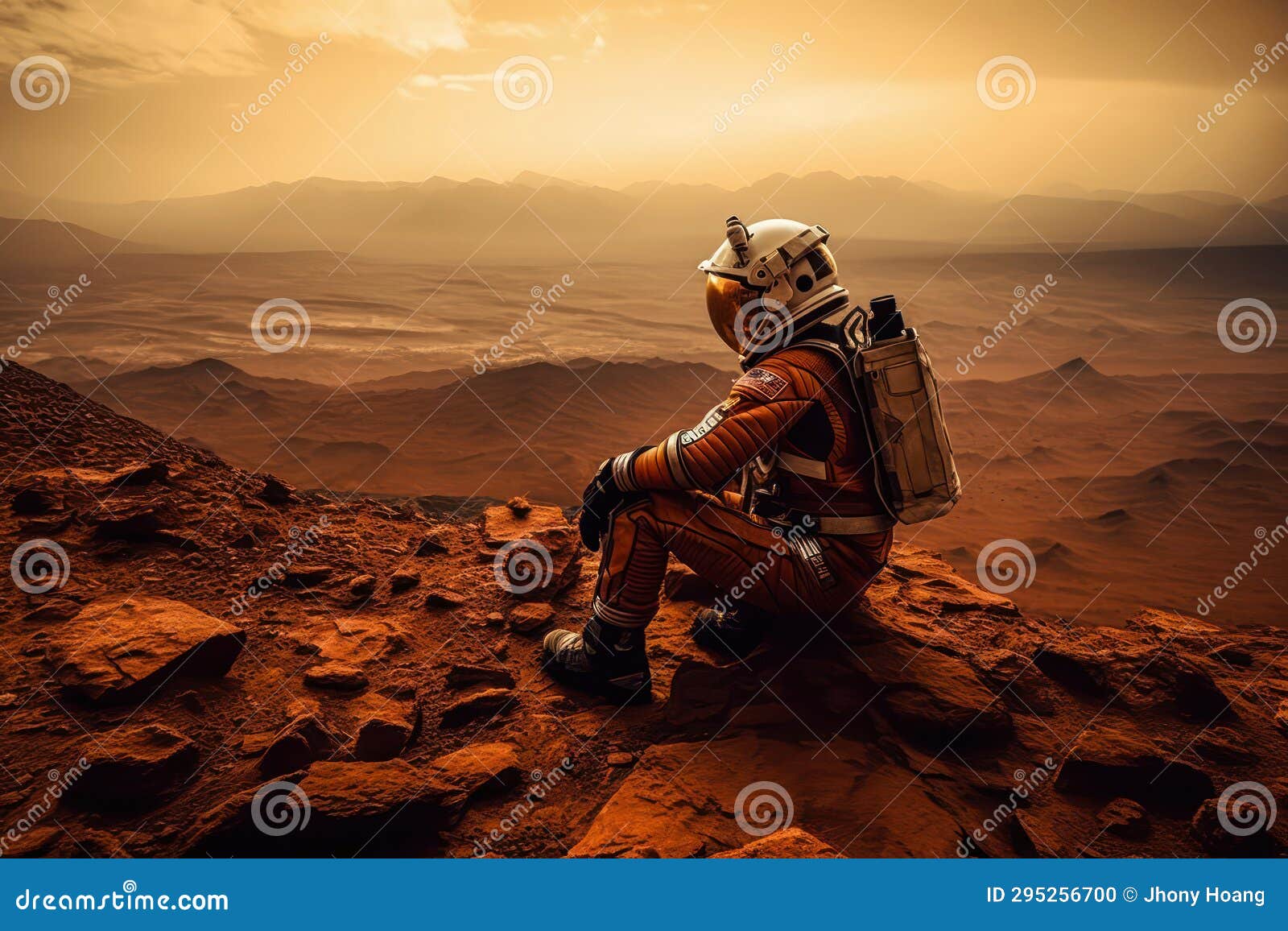 Alone Alien Character Thinking Single Sit On Bench Royalty-Free Stock ...