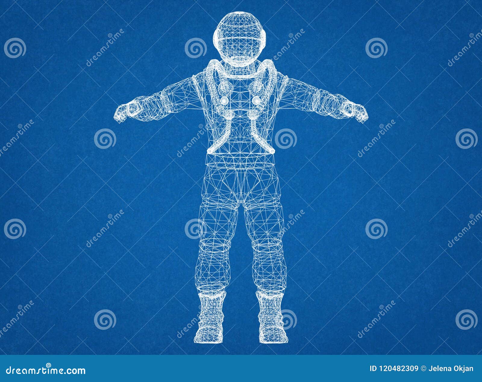 Astronaut Architect Blueprint Stock Image - Image of graphic ...