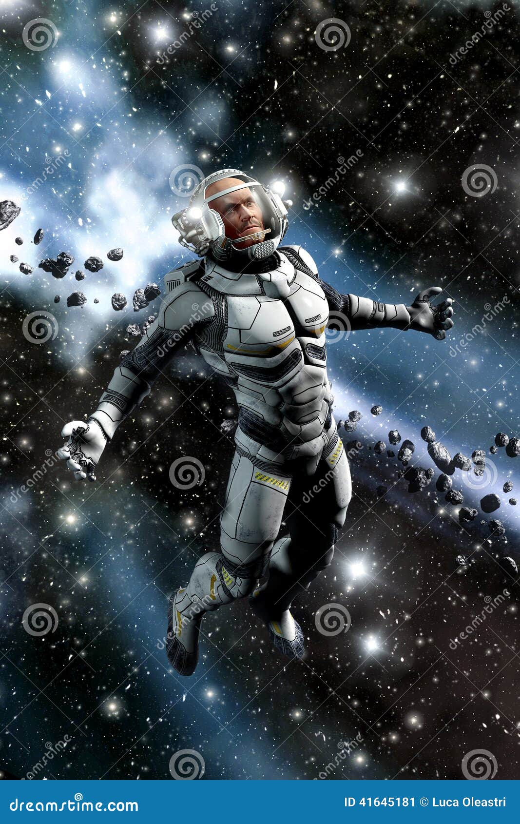 Astronaut and Asteroid Field Stock Illustration - Illustration of ... Astronaut and Asteroid Field Stock Illustration - Illustration of ...