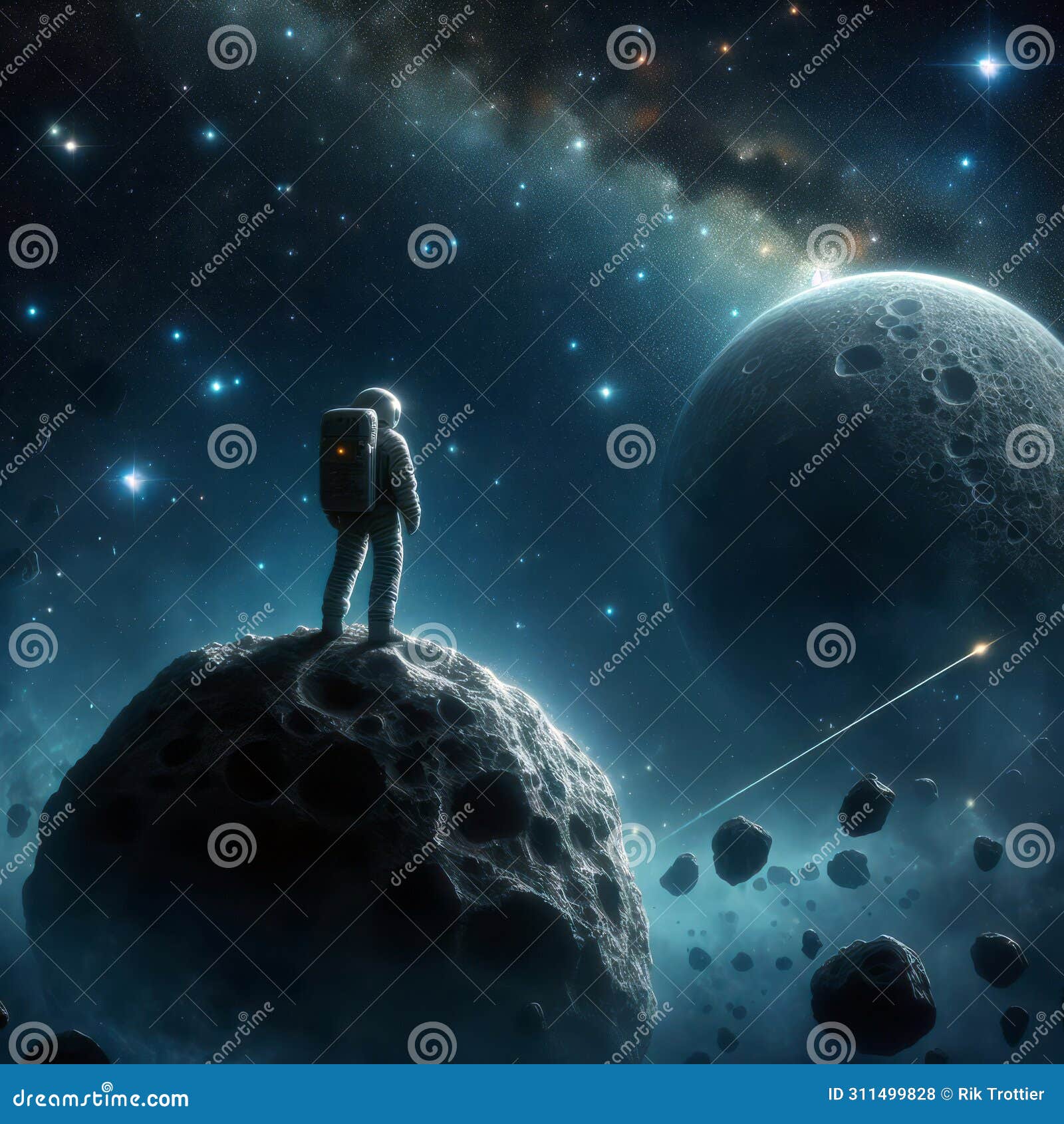 Alien Stranded On The Moon Illustration Cartoon Vector | CartoonDealer ...