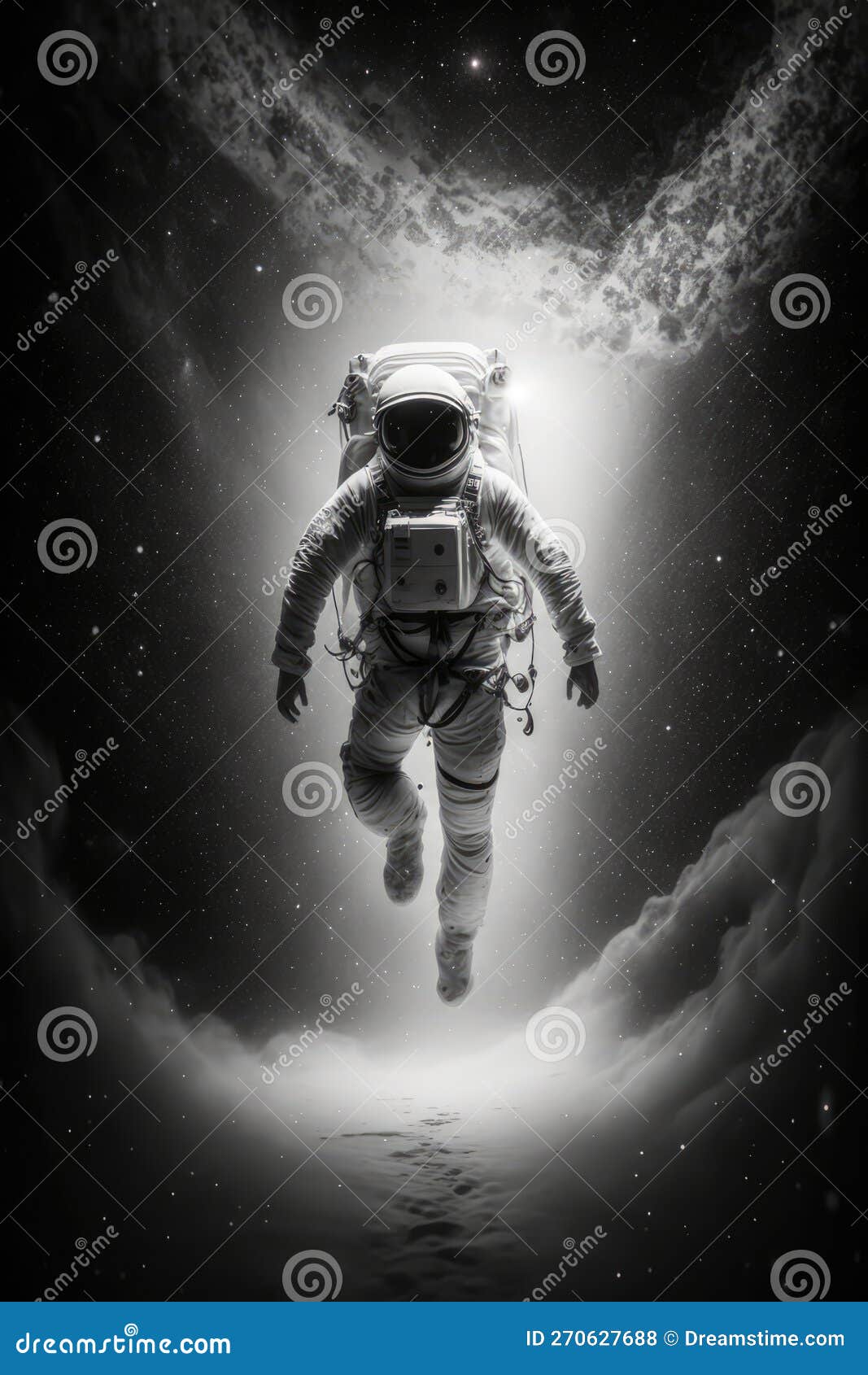 Astronaut and Astronauts Exploring Deep Space Stock Illustration ...