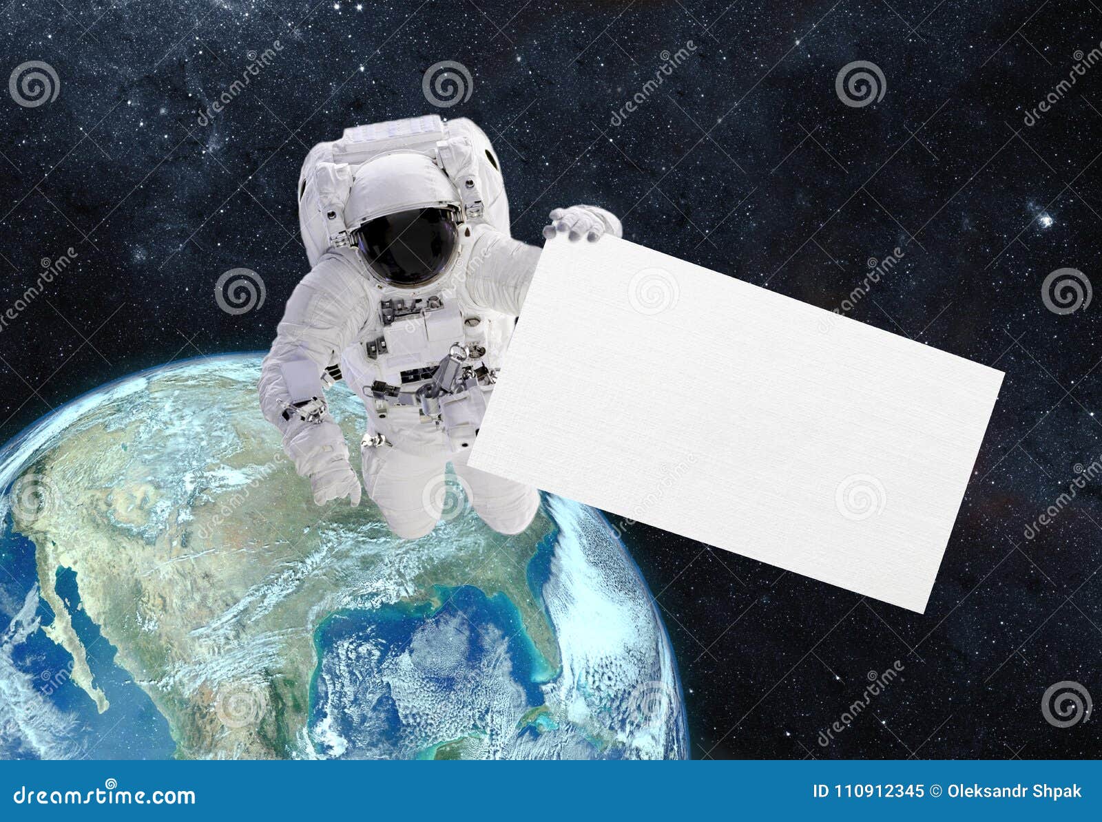 Astronaut with Banner. Elements of this Image Furnished by NASA Stock ...
