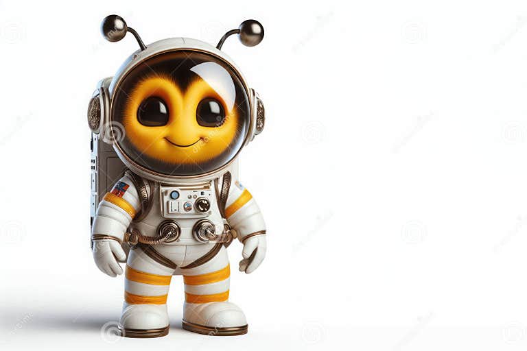 An Astronaut Bee in a Spacesuit. Space for Text. Stock Illustration ...