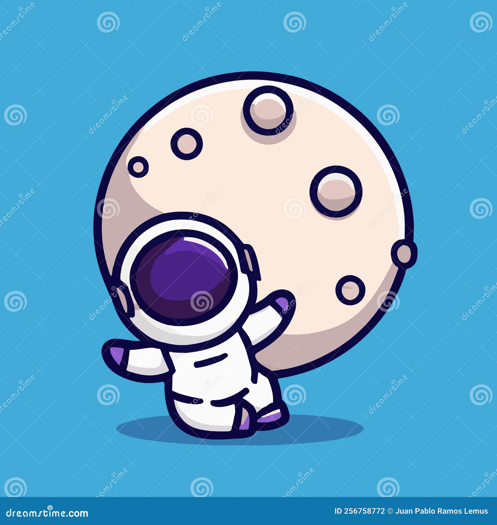 Astronaut Cartoon Illustration. Cute Astronaut Animated Stock ...