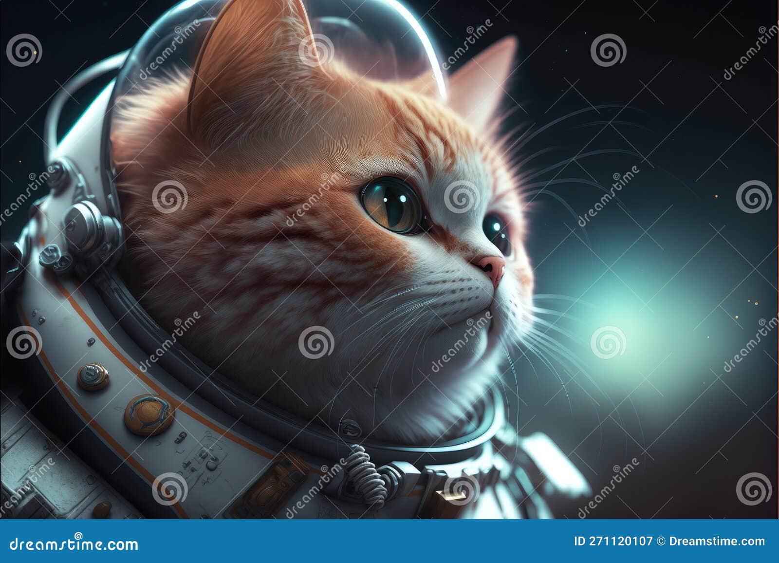 Cat Head Floating In Space