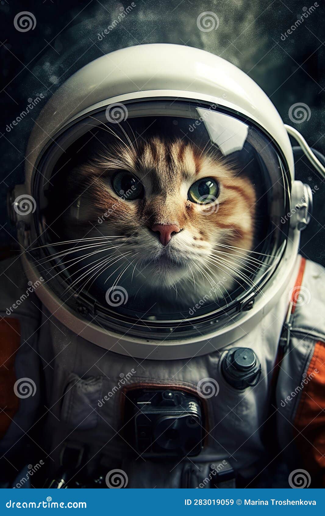 Astronaut Cat Floats in Space. Stock Image - Image of system, astronomy ...