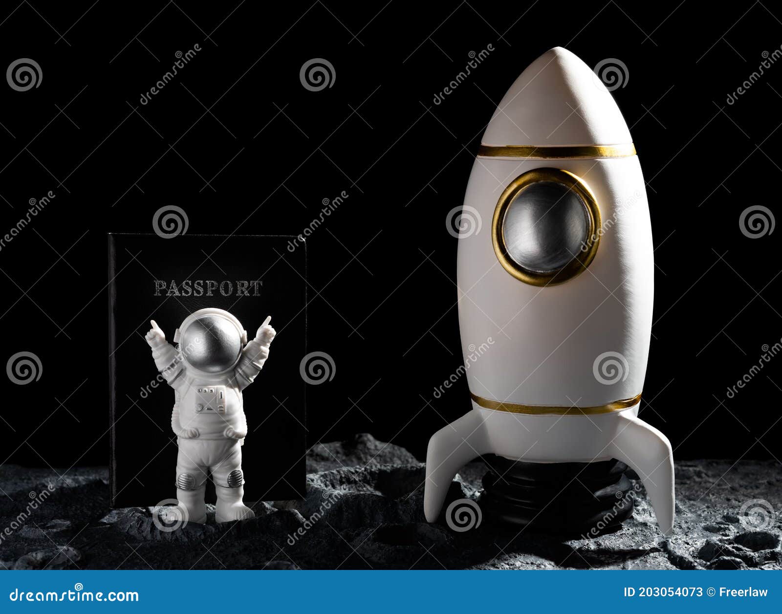 An Astronaut Cheering Up with a Passport on Back on a Planet with ...