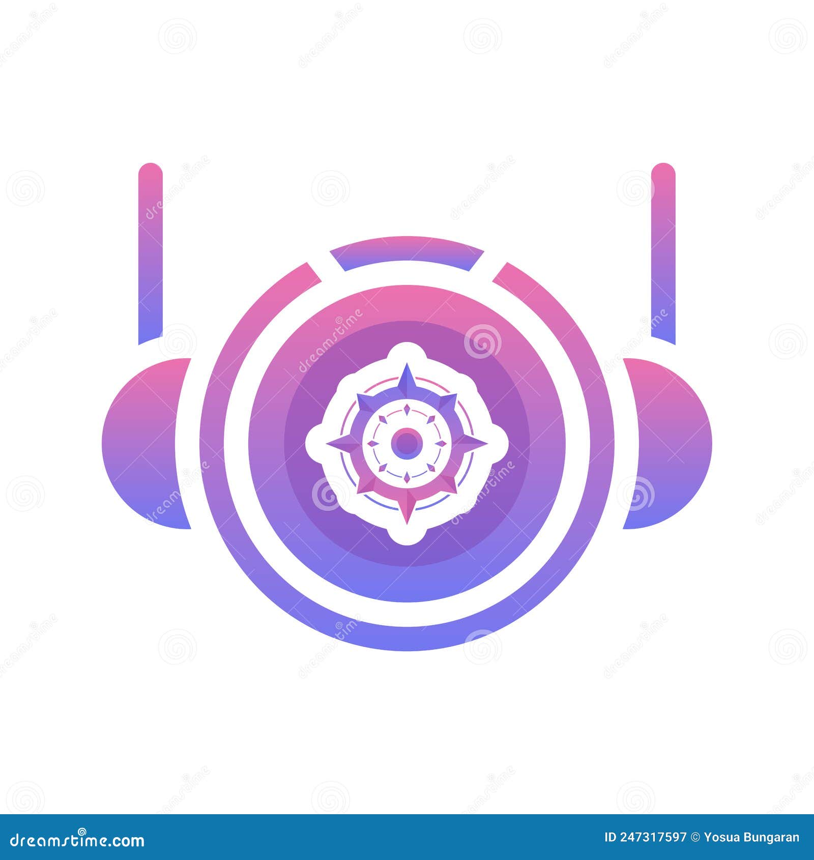 Astronaut Compass Gradient Logo Design Template Icon Stock Vector ...