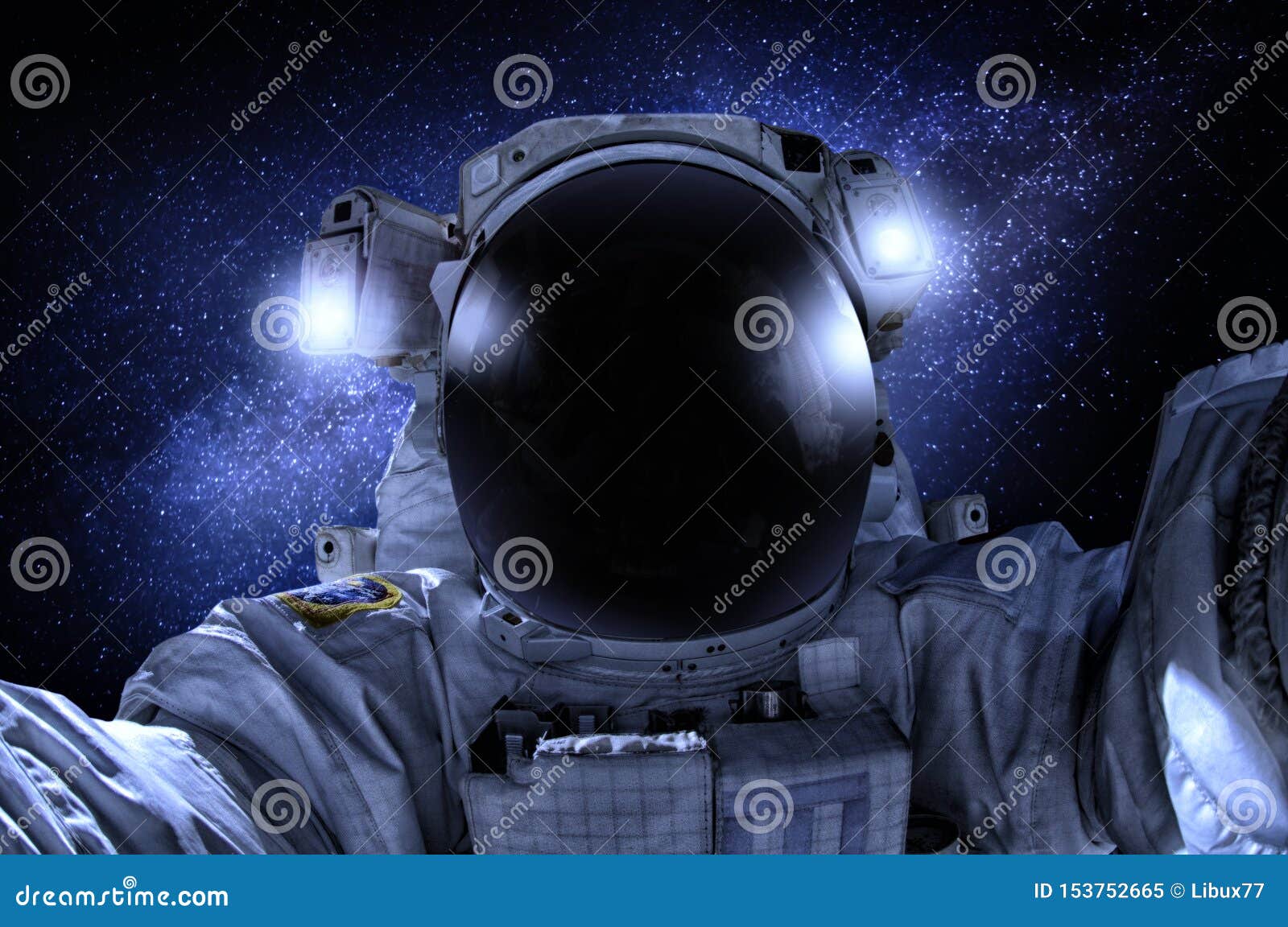Astronaut or Cosmonaut in the Universe Closeup Stock Image - Image of ...