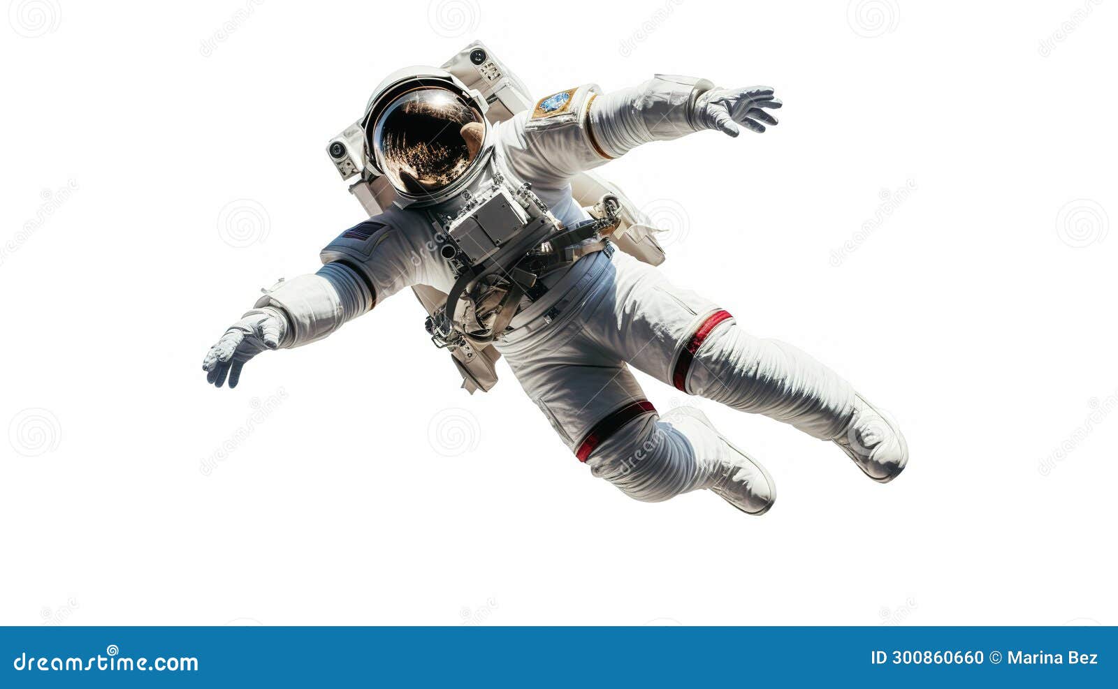 Astronaut in Cosmosuit on White Background Stock Photo - Image of ...