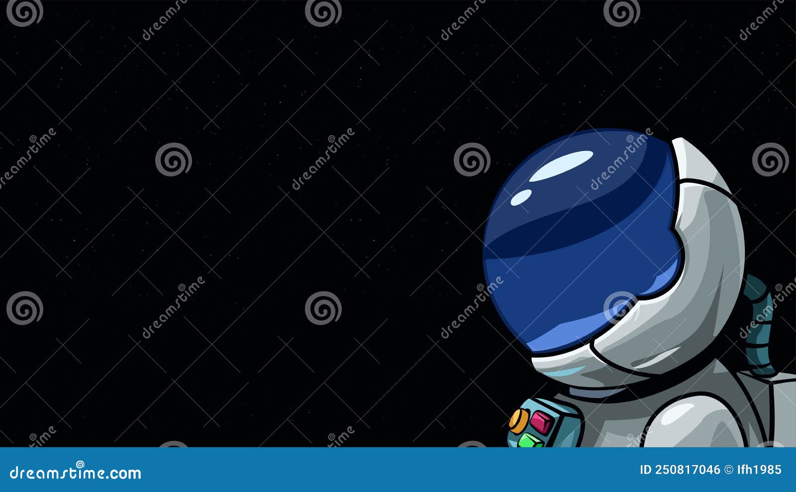 Astronaut in Costume Side View on Dark Stock Vector - Illustration of ...