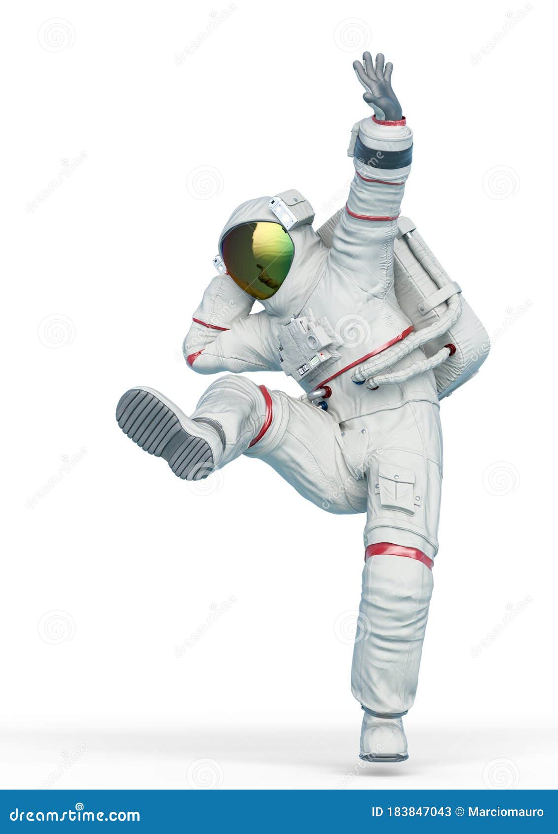 Astronaut is dancing stock illustration. Illustration of galaxy - 183847043