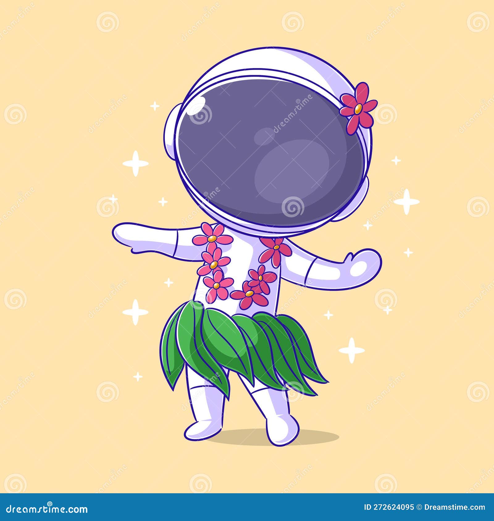 Astronaut Dancing, Funny Gesture. Cartoon Vector Illustration Isolated ...