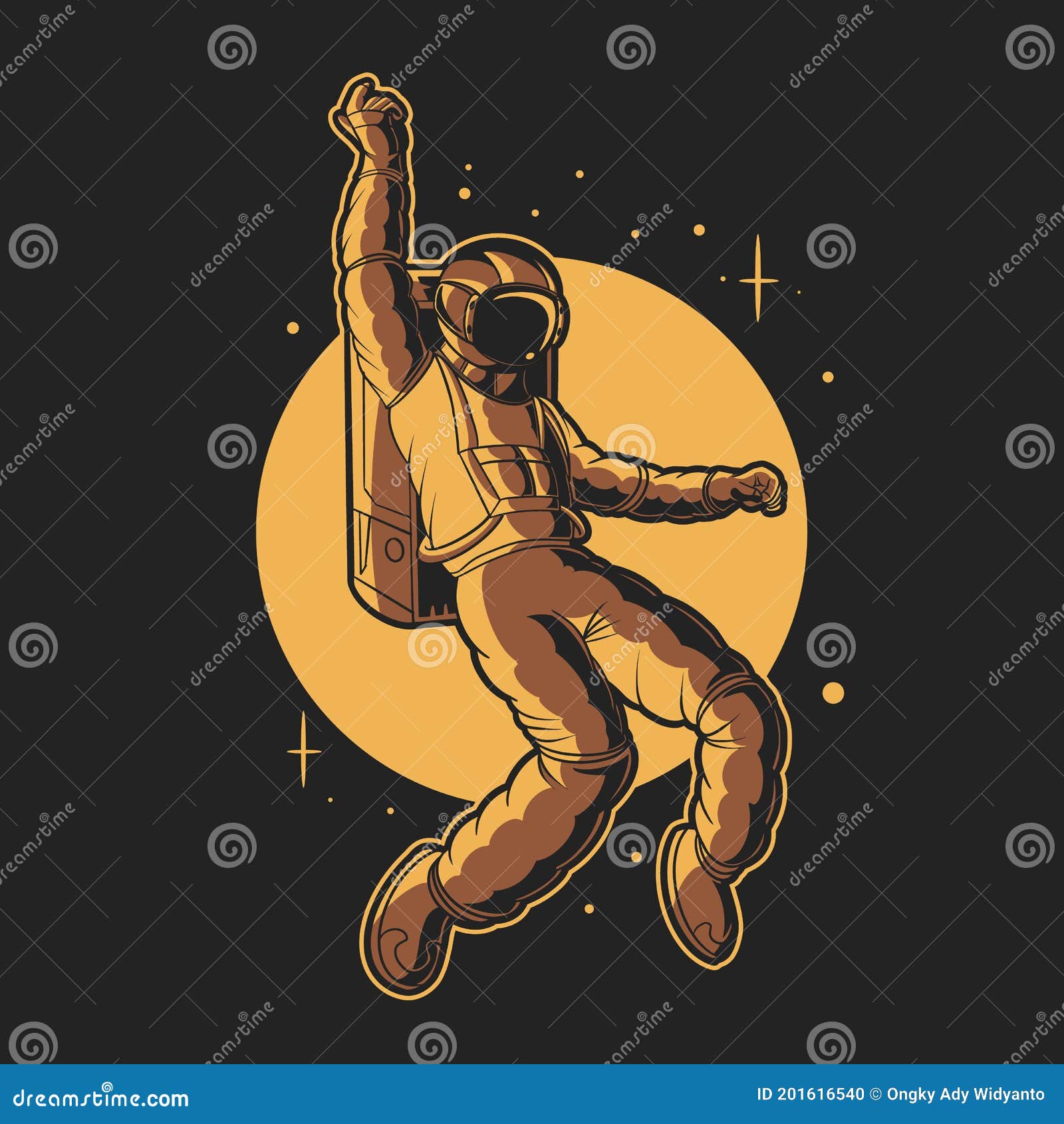 Astronaut Dancing on Space Happy Vector Illustration Stock Vector ...