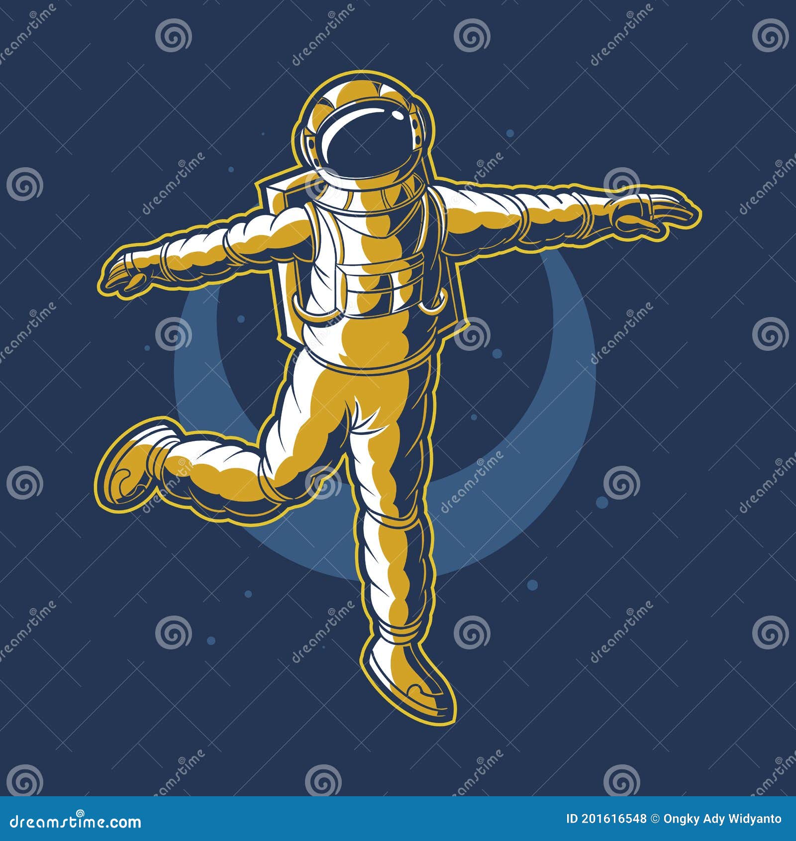 Astronaut Dancing On Space Vector With Moon Background Cartoondealer