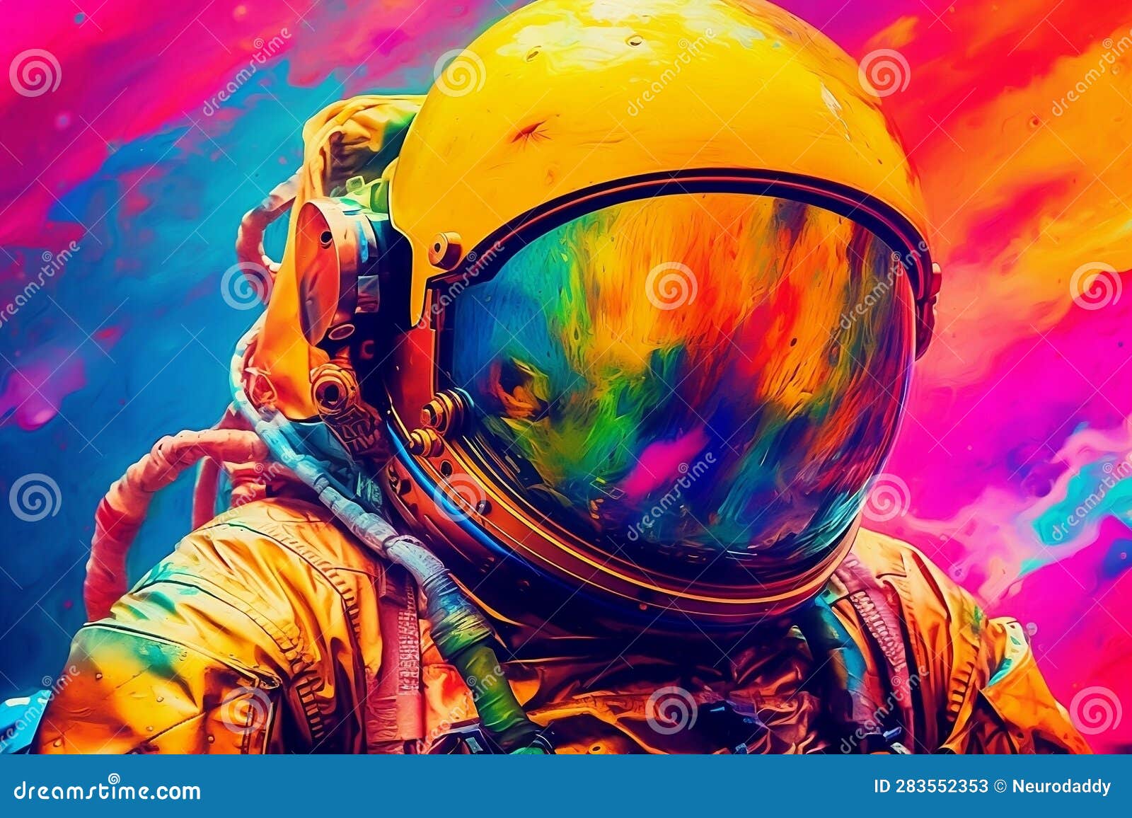 Astronaut in Dark Deep Space. Science Wallpaper Stock Illustration ...