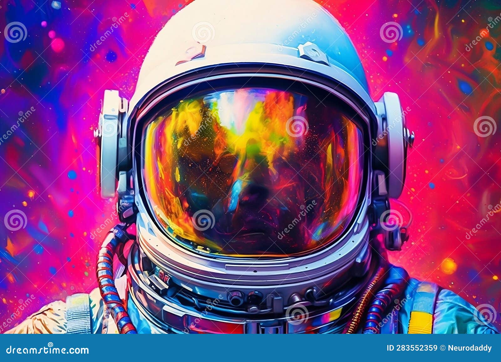 Astronaut in Dark Deep Space. Science Wallpaper Stock Illustration ...
