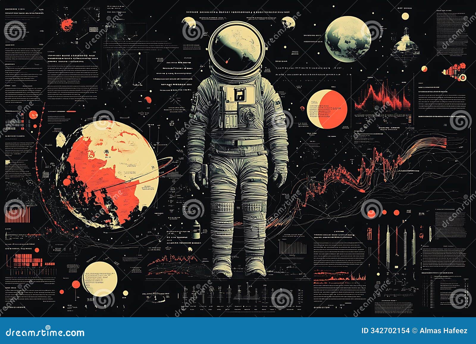 Astronaut Data Visualization Space Exploration Charts Stock ...