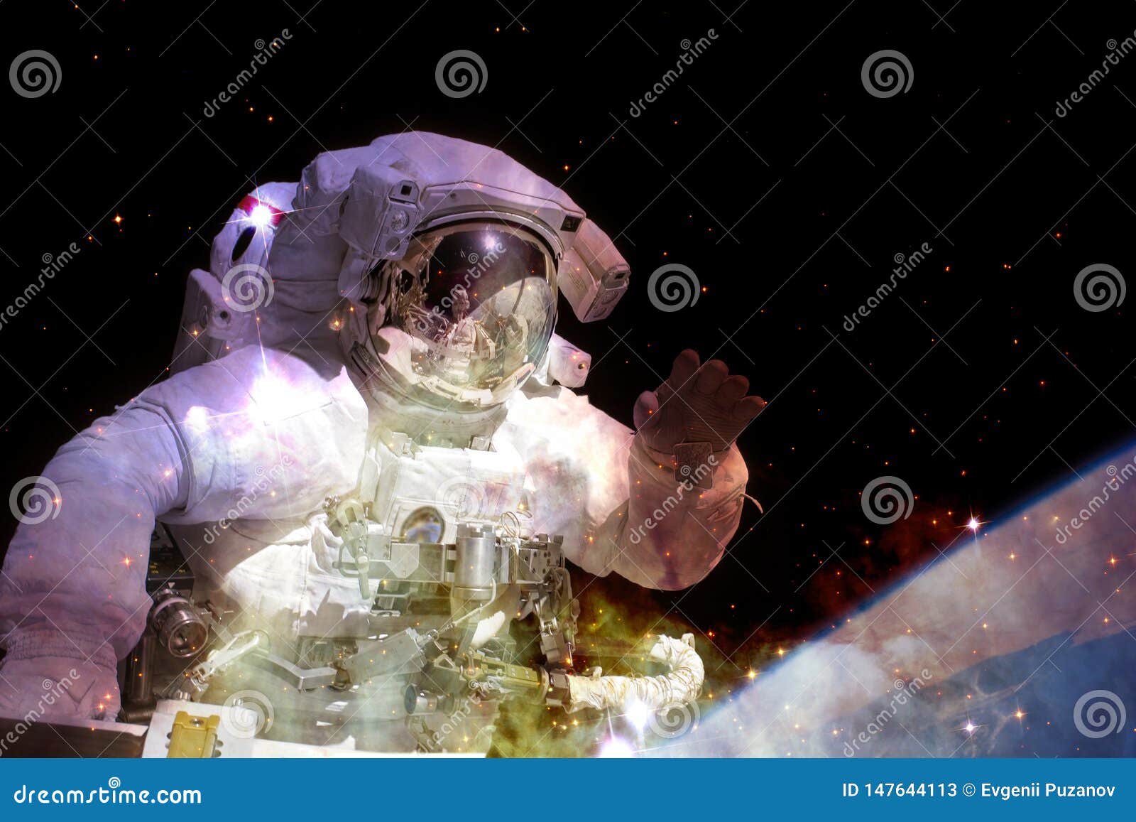 Astronaut in Deep Space. Elements of this Image Furnished by NASA Stock ...