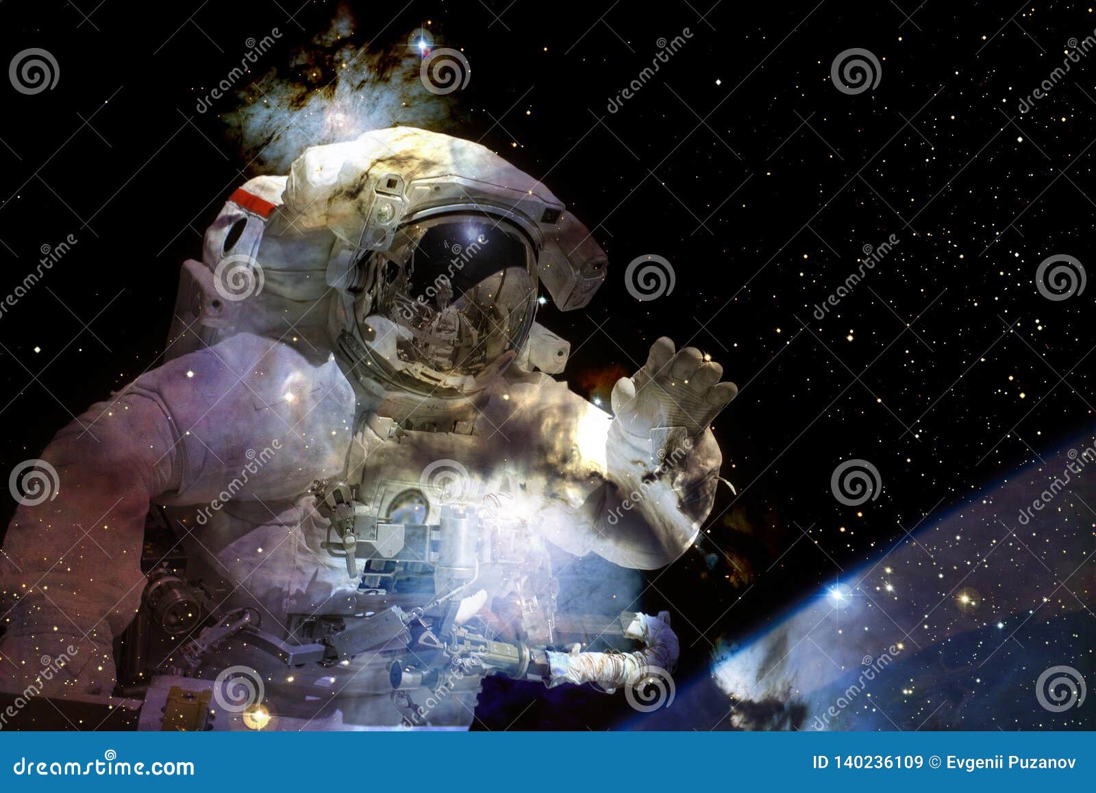 Astronaut in Deep Space. Elements of this Image Furnished by NASA Stock ...