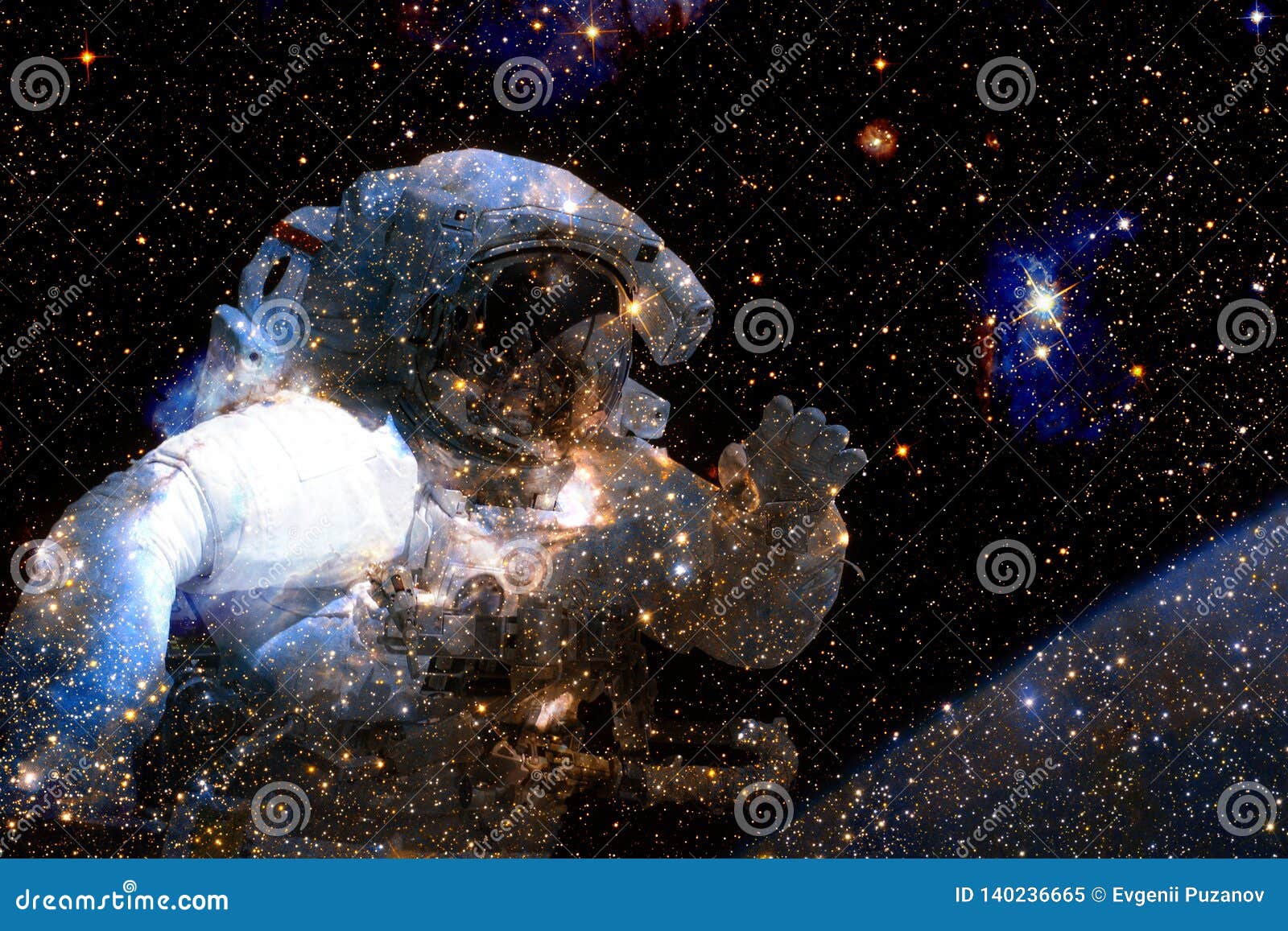 Astronaut in Deep Space. Elements of this Image Furnished by NASA Stock ...