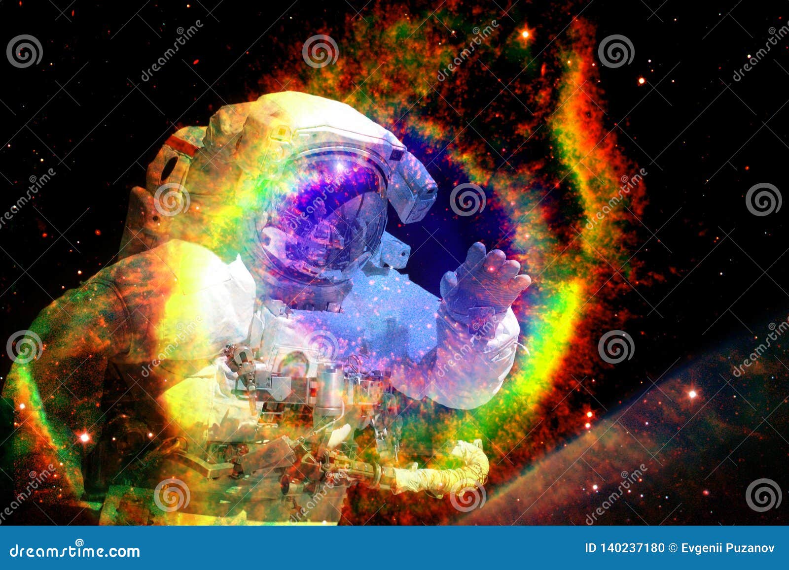 Astronaut in Deep Space. Elements of this Image Furnished by NASA Stock ...