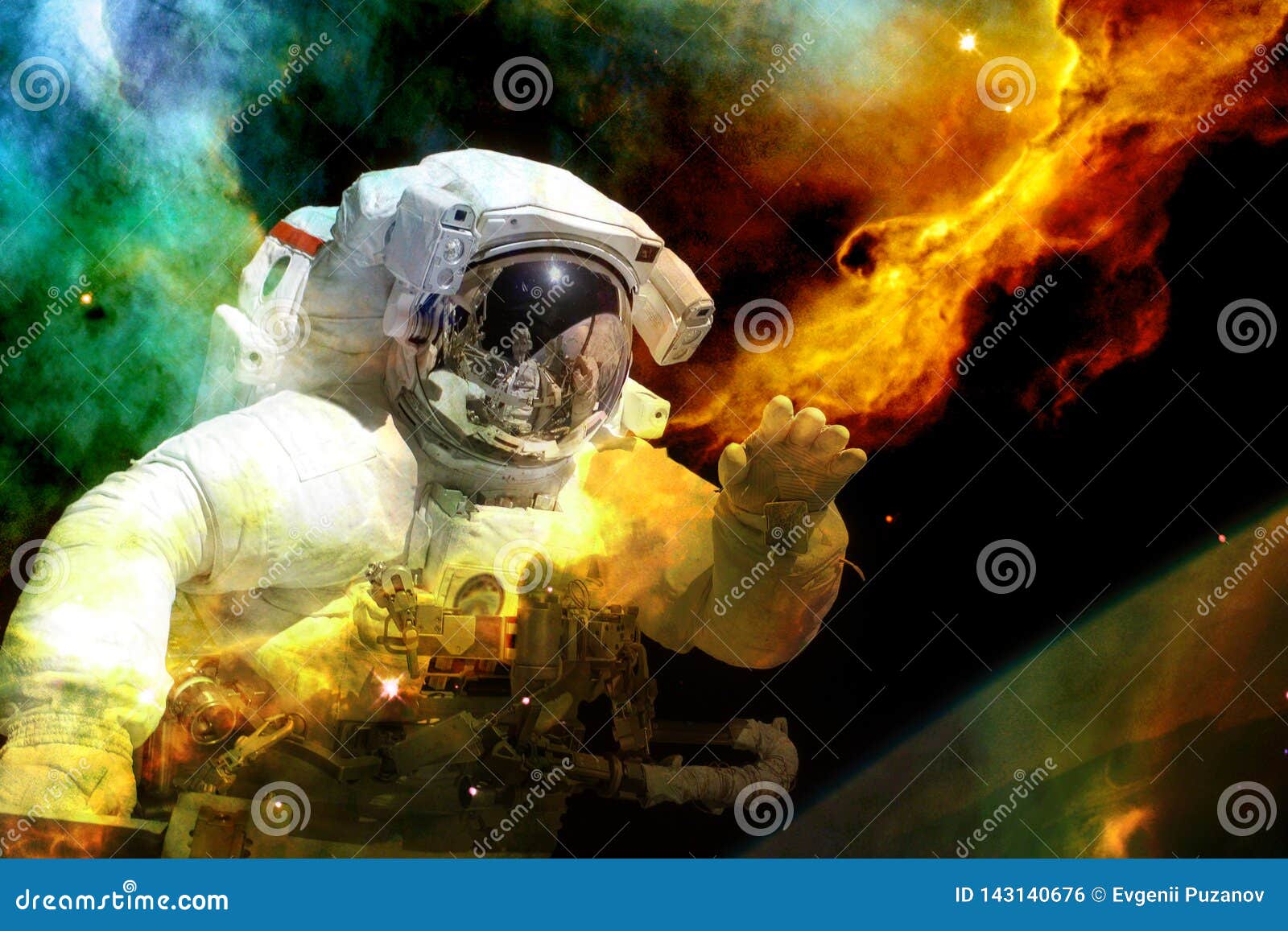 Astronaut in Deep Space. Elements of this Image Furnished by NASA Stock ...