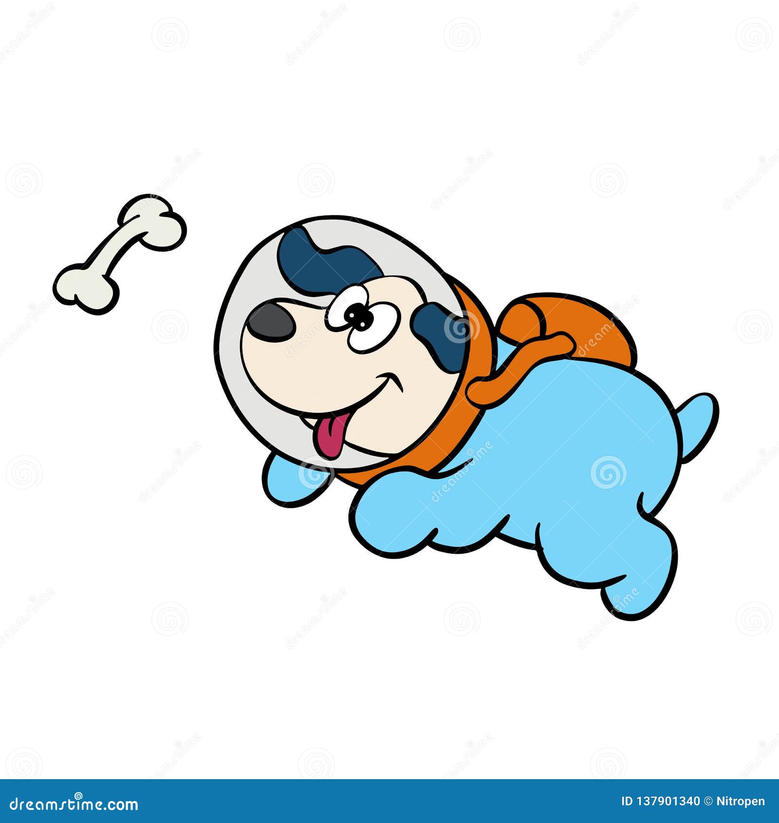 Astronaut dog in space stock vector. Illustration of small - 137901340