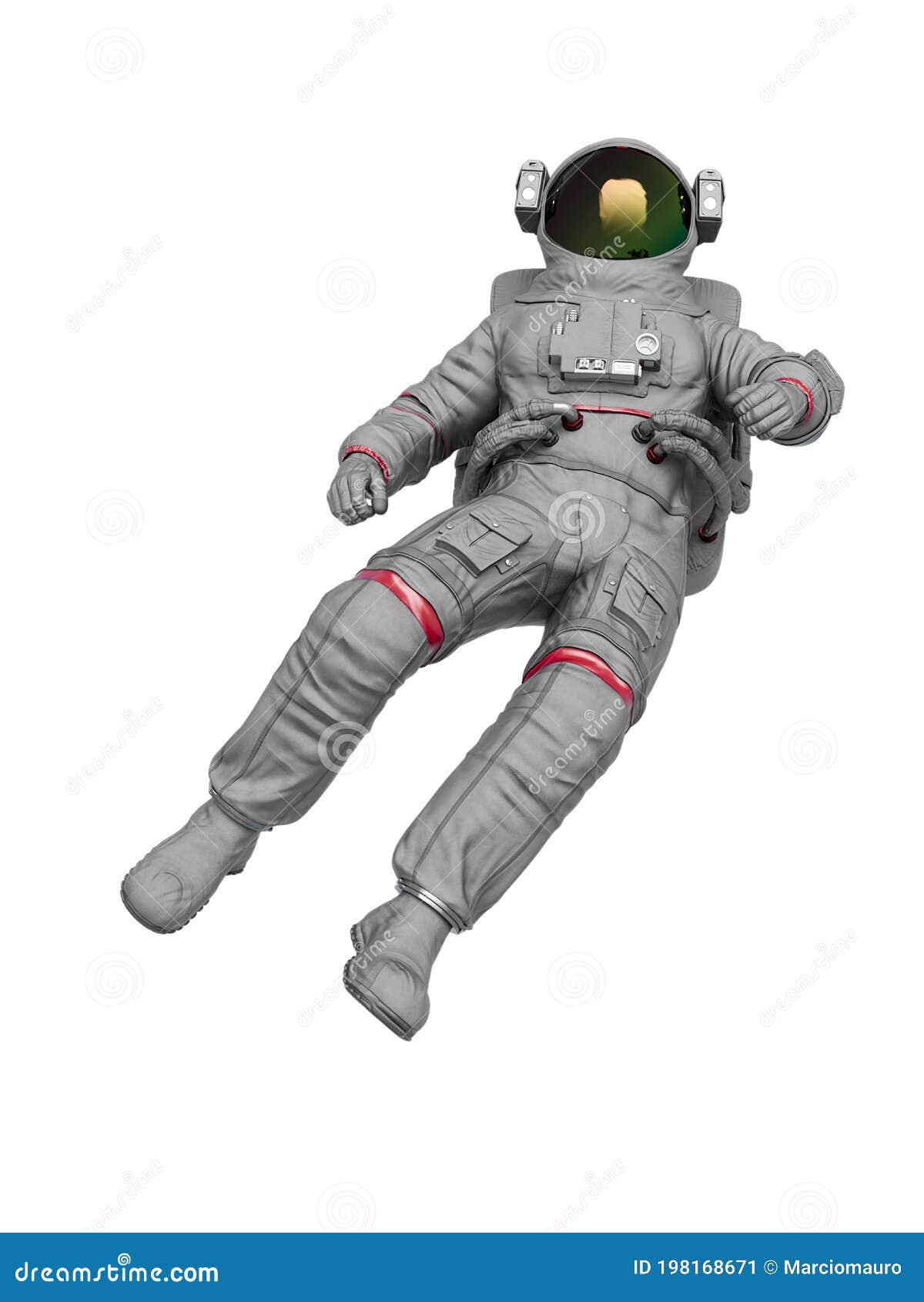 Astronaut Doing a Float Back Stock Illustration - Illustration of ...