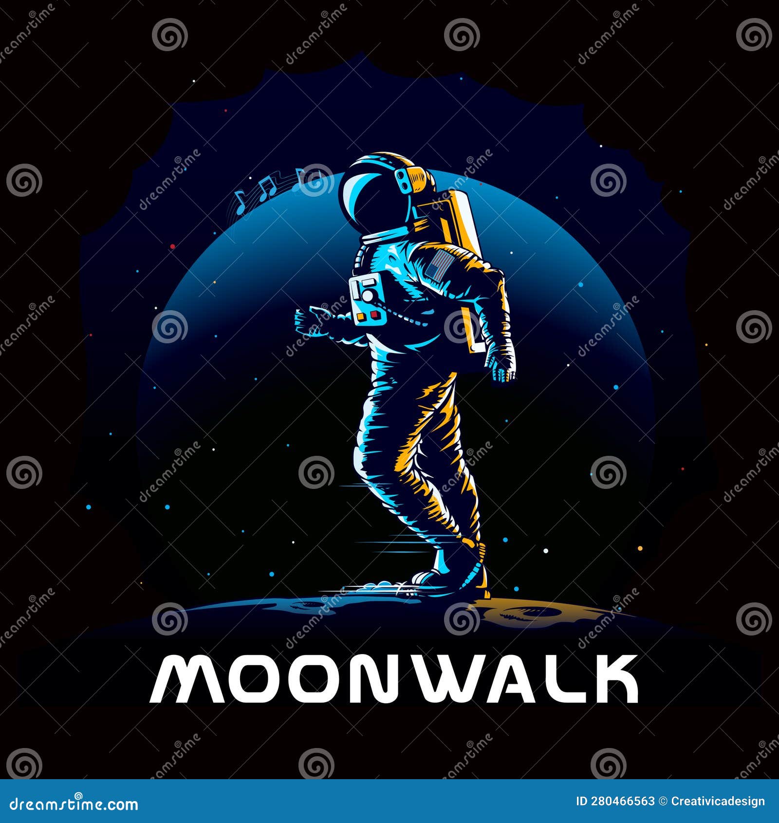 Astronaut Doing Moonwalk Dancing Activity Cartoon Vector ...