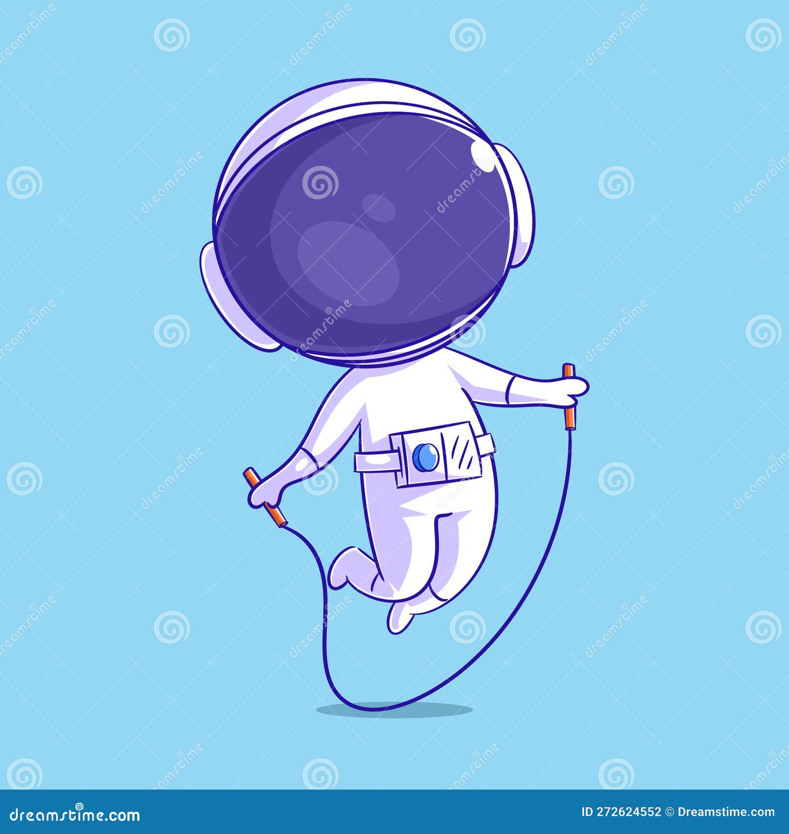 Astronaut Doing a Very Good Jump Rope Exercise Stock Vector ...