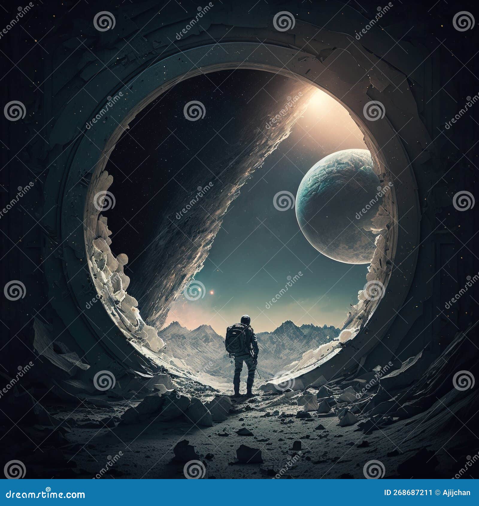 An Astronaut on an Interstellar Travel. Generative AI Stock Image ...