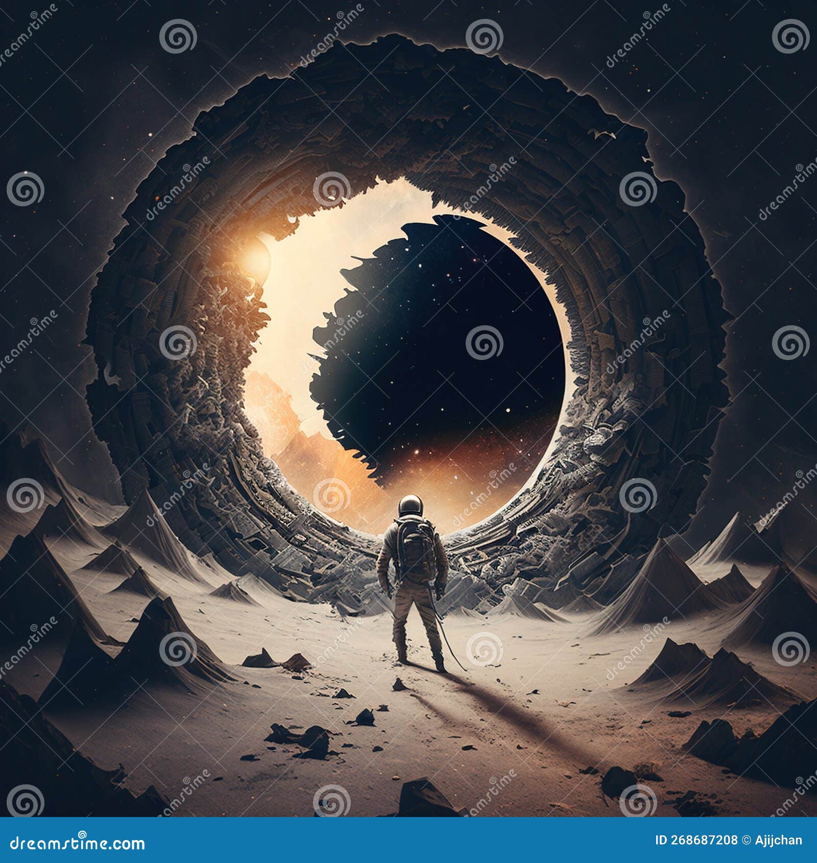 An Astronaut on an Interstellar Travel. Generative AI Stock Photo ...