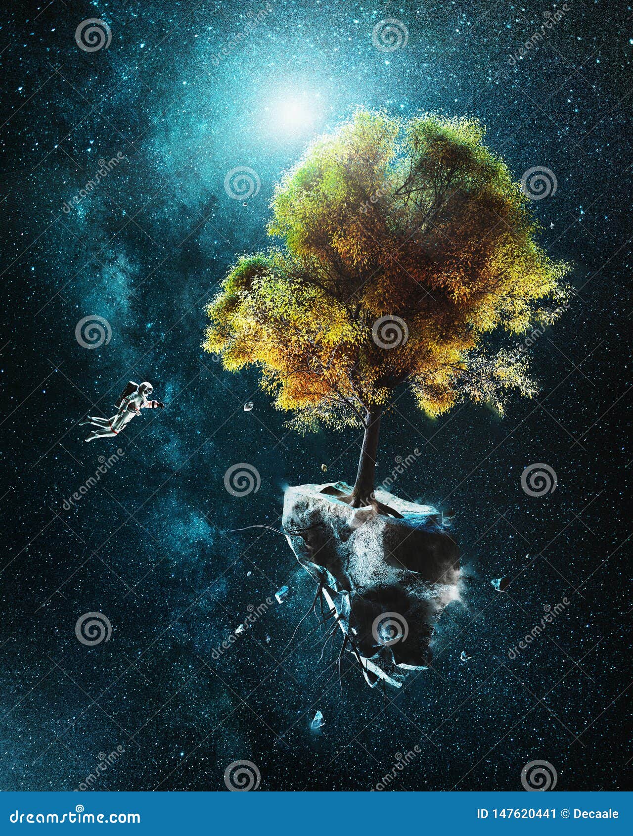Astronaut, Explore the Space, 3d Rendering Stock Illustration ...