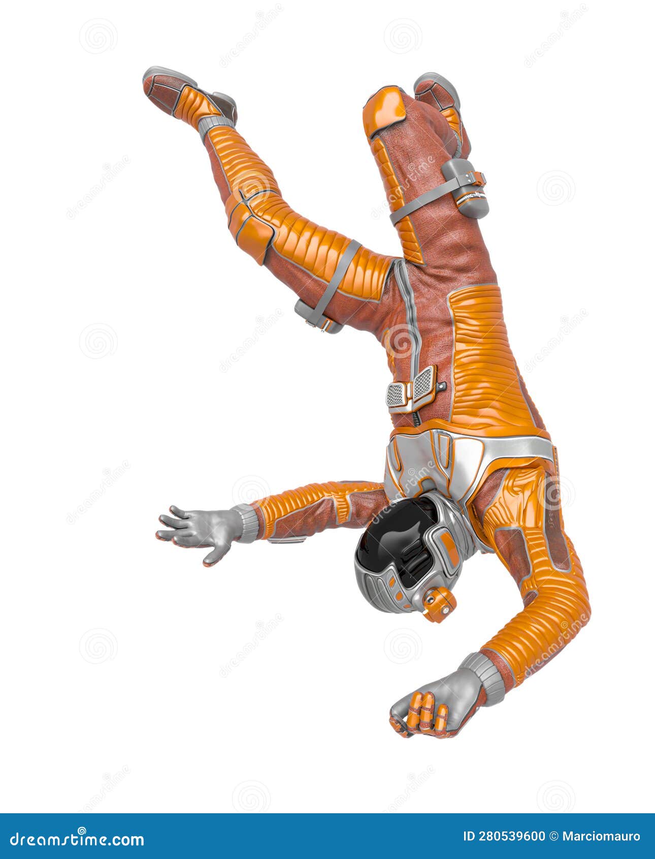 Astronaut Explorer is Falling Down after Been Beaten Stock Illustration ...