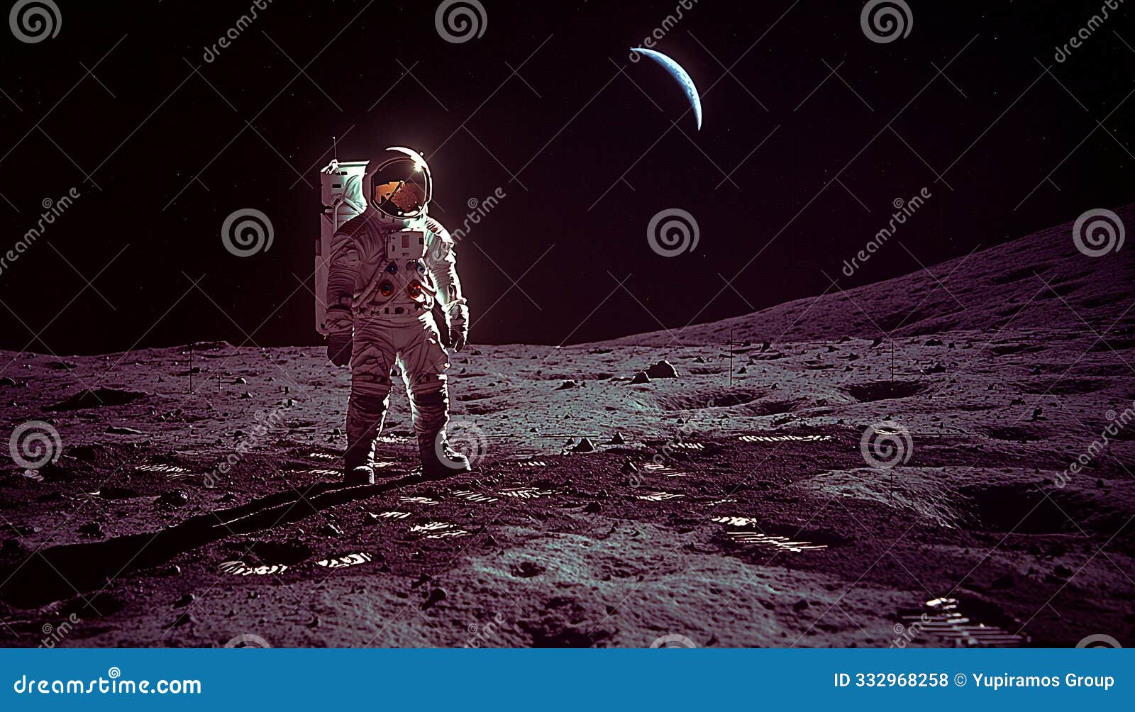 Astronaut Explores Galaxy, Space Shuttle Orbits Dark Night Generated by ...