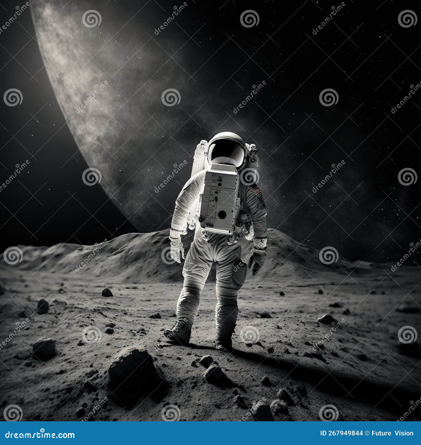 Astronaut Exploring on Moon, Created Using Generative Ai Technology ...