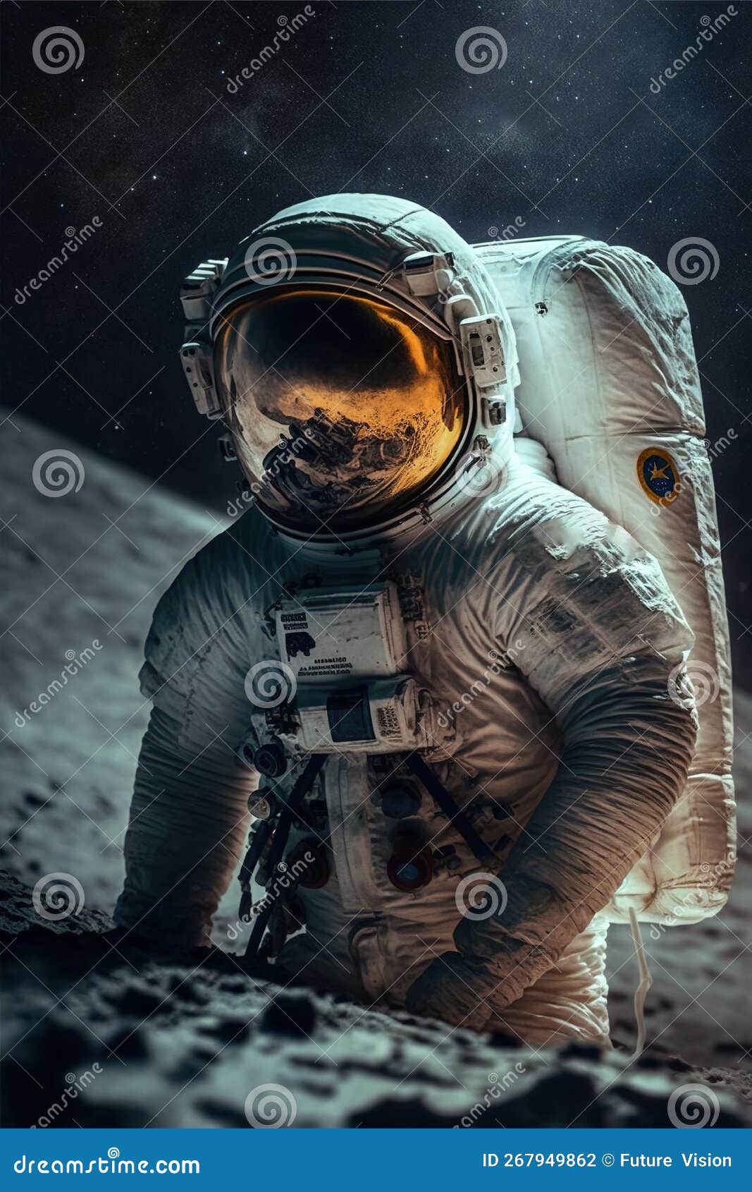 Astronaut Exploring on Moon, Created Using Generative Ai Technology ...