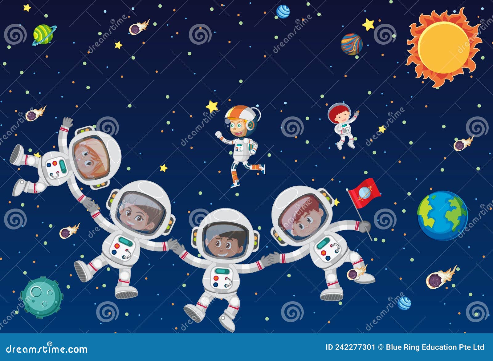 Astronaut Exploring the Space Stock Vector - Illustration of cosmos ...