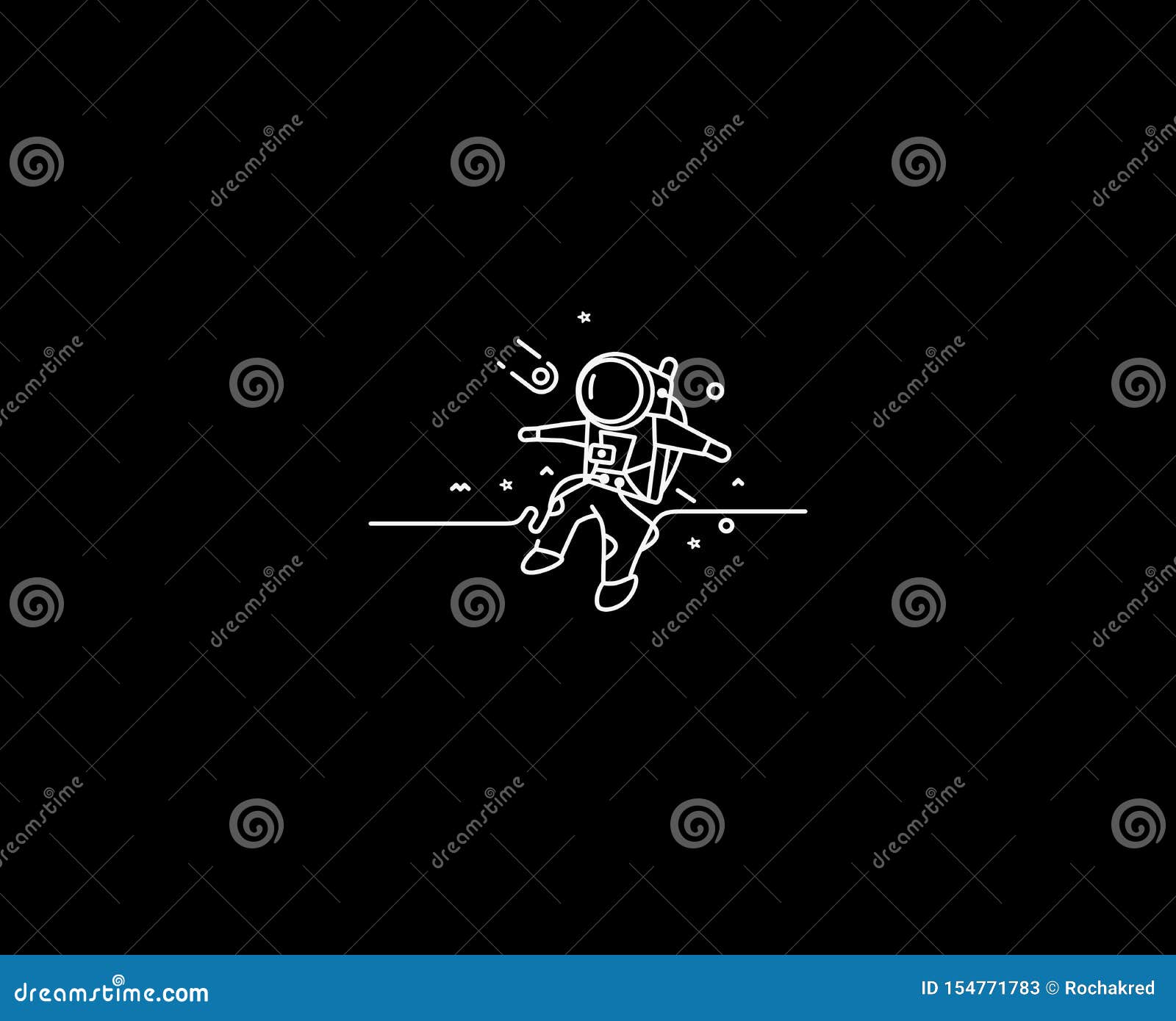 Astronaut Falling Down in a Space Stock Vector - Illustration of ...