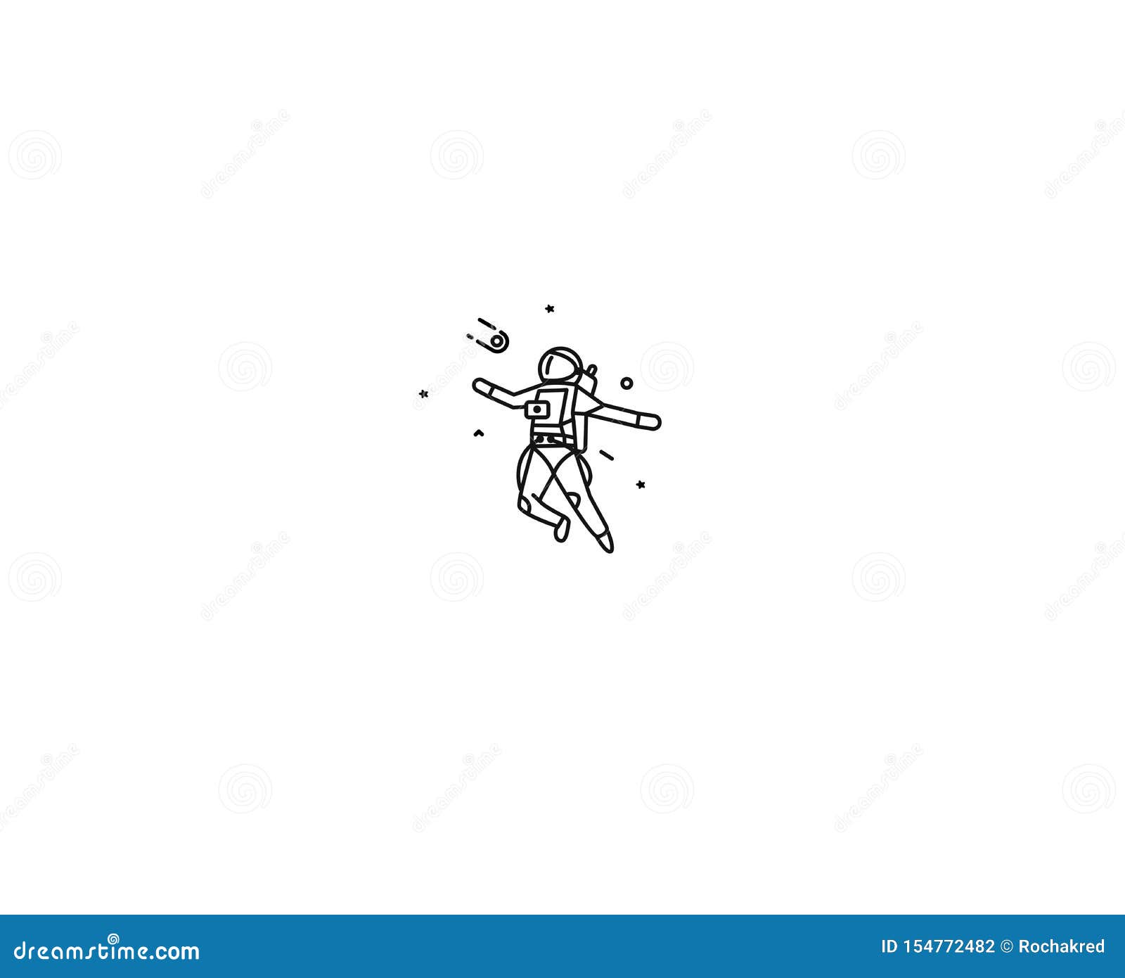 Astronaut Falling Down in a Space Stock Vector - Illustration of ...