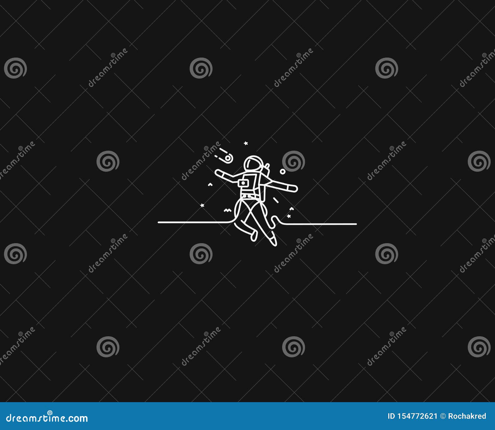 Astronaut Falling Down in a Space Stock Vector - Illustration of ...